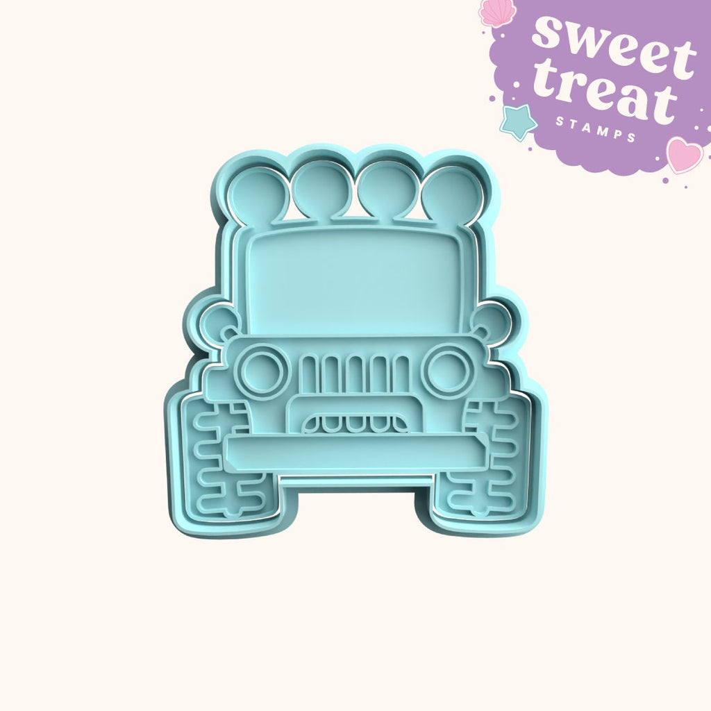 Off Road Jeep Fondant Stamp with Matching Cutter - Baking Embosser Set ...